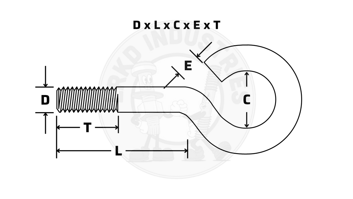 OPEN Eye Bolt/Eye Anchor Bolt/CUSTOM THREAD/MANUFACTURED – LRKD Industries